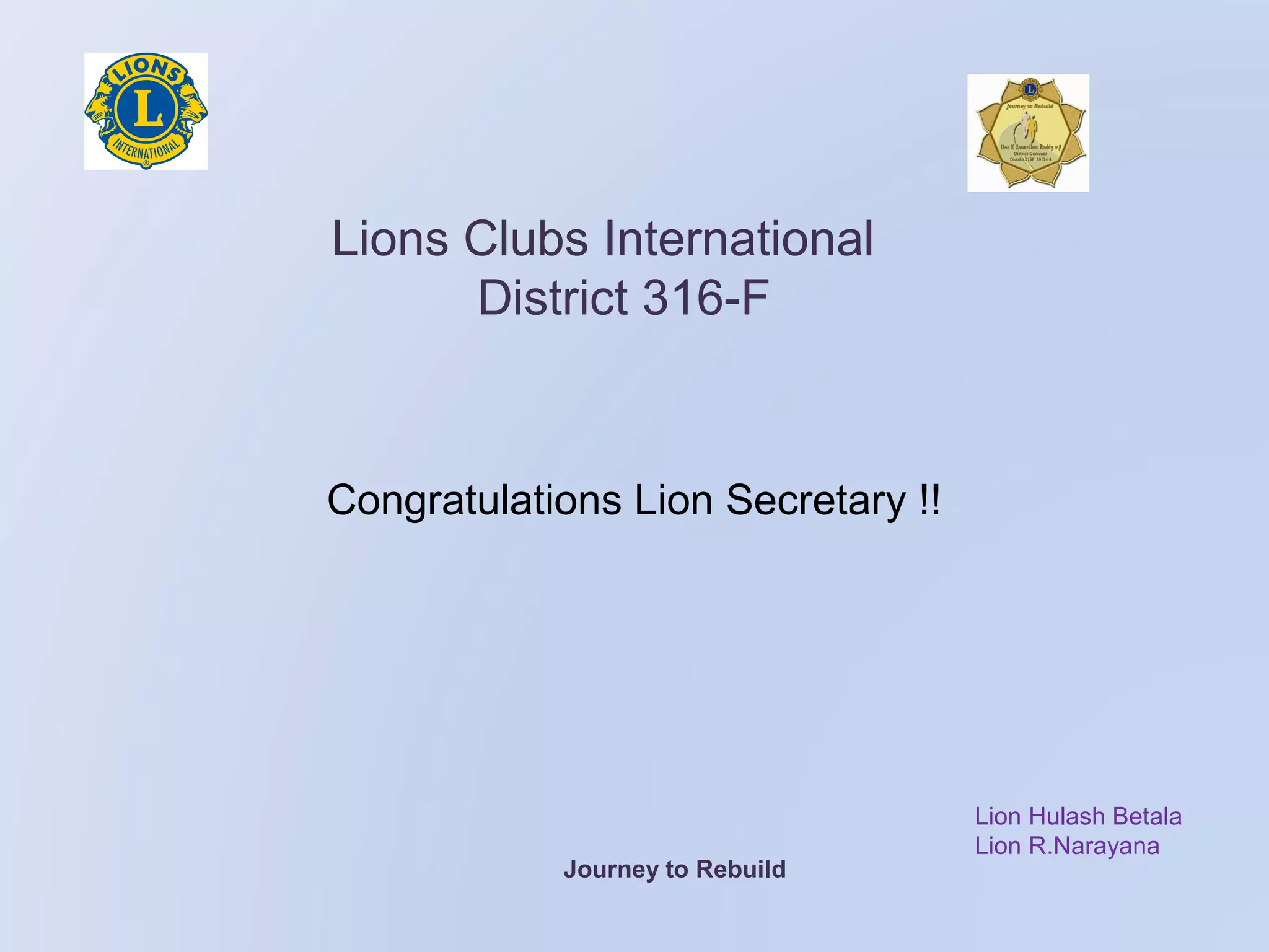 Lions Club Secretary - Paper MMR & WMMR Basics | PPT