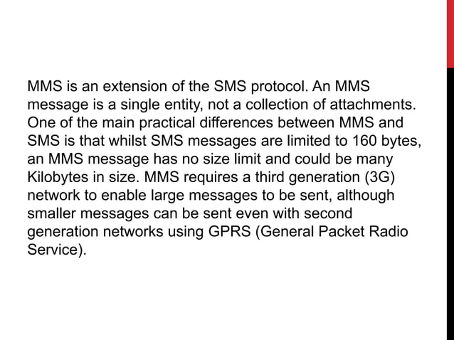 Mms | PPTX | Email | Internet