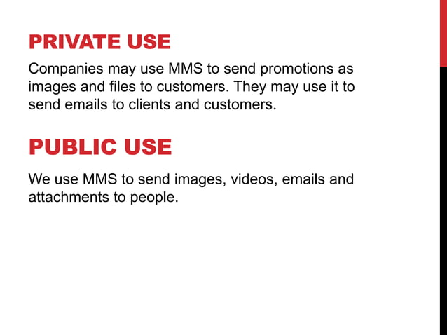 Mms | PPTX | Email | Internet
