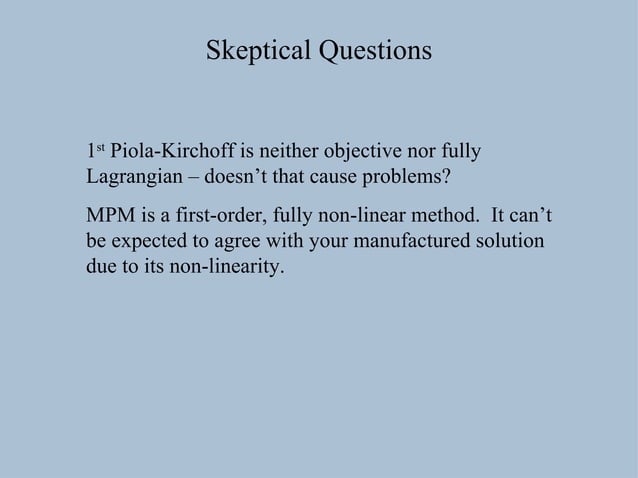 Verification of GIMP with Manufactured Solutions | PPT