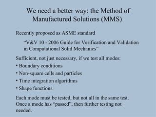 Verification of GIMP with Manufactured Solutions | PPT