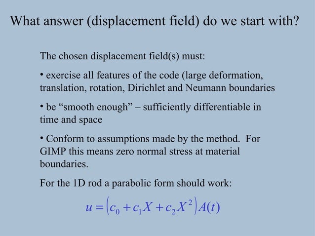 Verification of GIMP with Manufactured Solutions | PPT