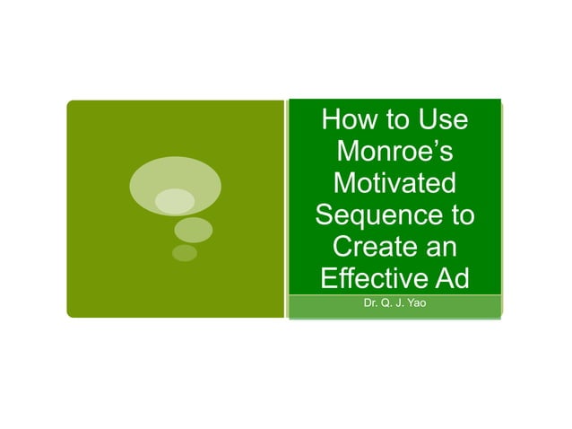 How to Use Monroe’s Motivated Sequence to Create an Effective Ad | PPTX