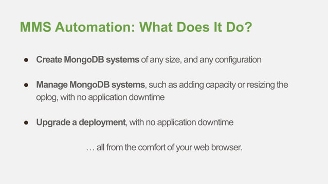 Automate MongoDB with MongoDB Management Service | PPTX