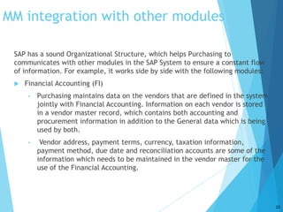 SAP MATERIAL MANAGEMENT INTEGRATION WITH OTHER MODULES | PPTX