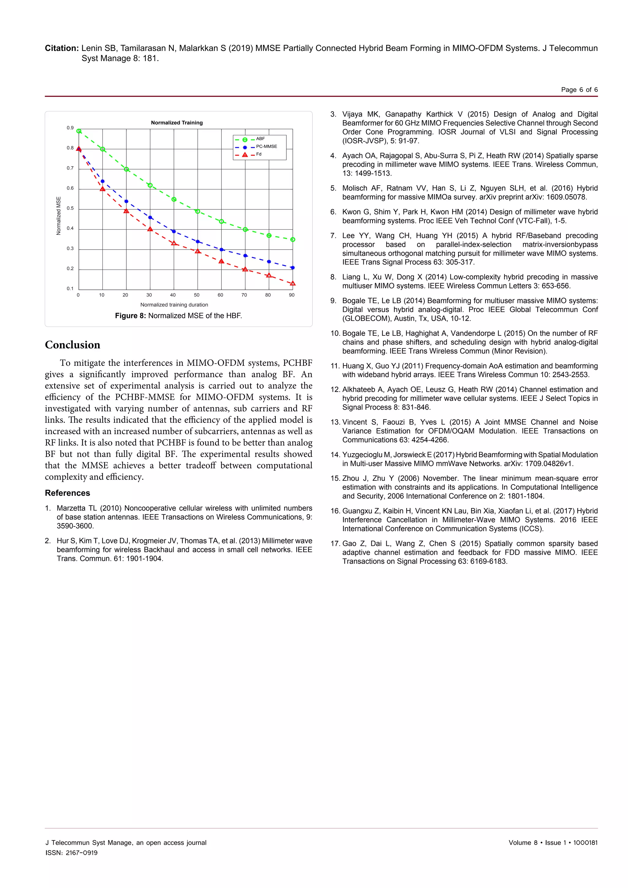 Mmse partially connected hybrid beam forming in mimo ofdm | PDF