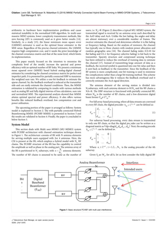 Mmse partially connected hybrid beam forming in mimo ofdm | PDF