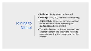 Shape Memory alloy Nitnol | PPTX | Chemistry | Science