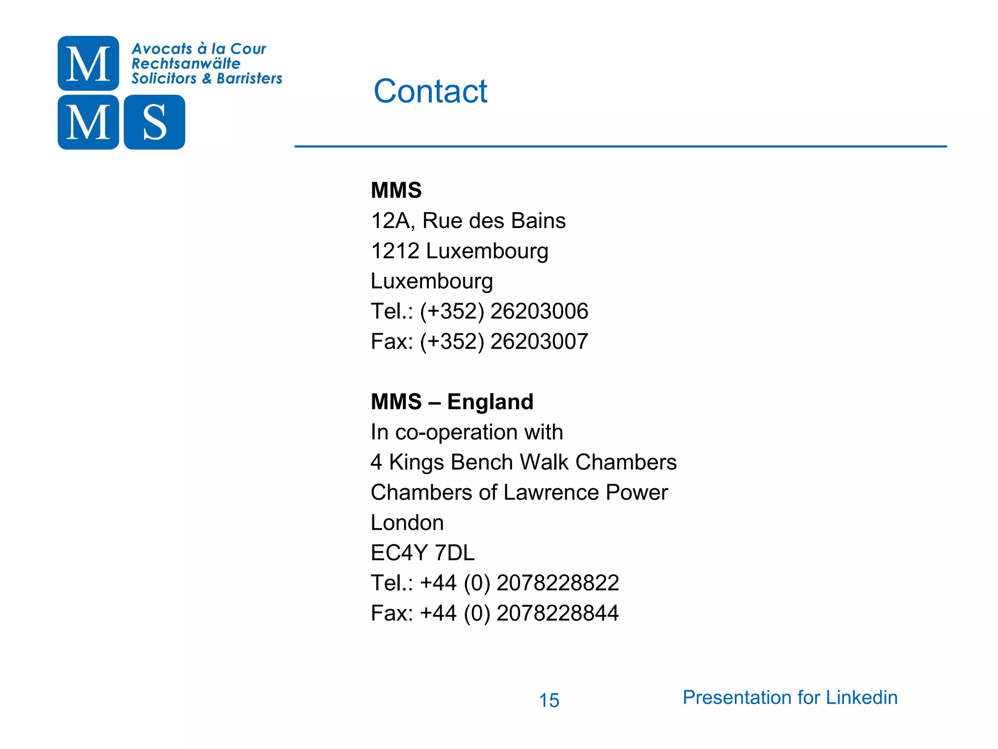 MMS-Legal Presentation | PPT