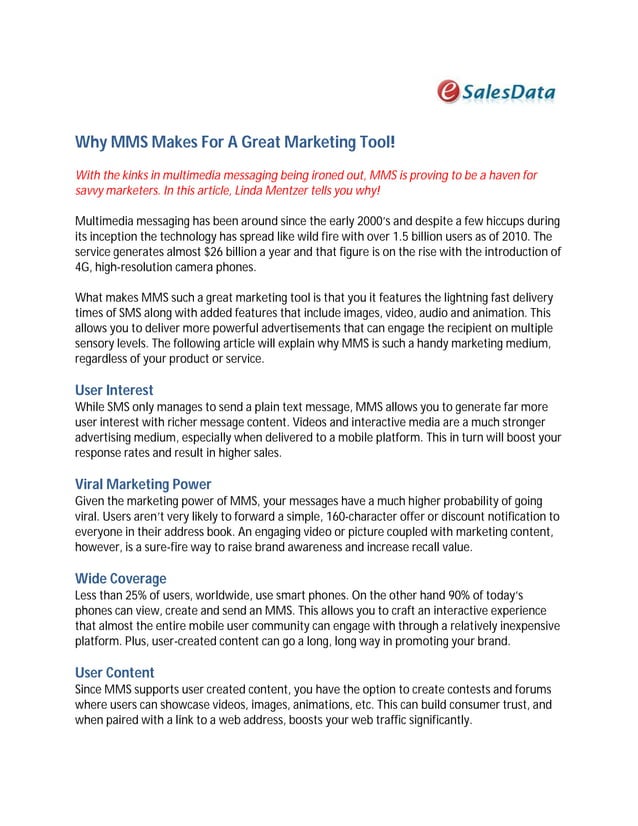 MMS Marketing | PDF