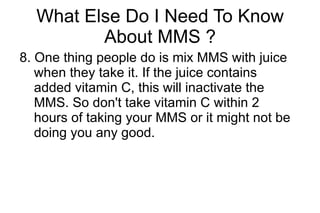 MMS Miracle Mineral Solution Top 10 Questions | PPT