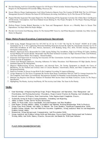 Project Planning & Control Engineer | DOCX