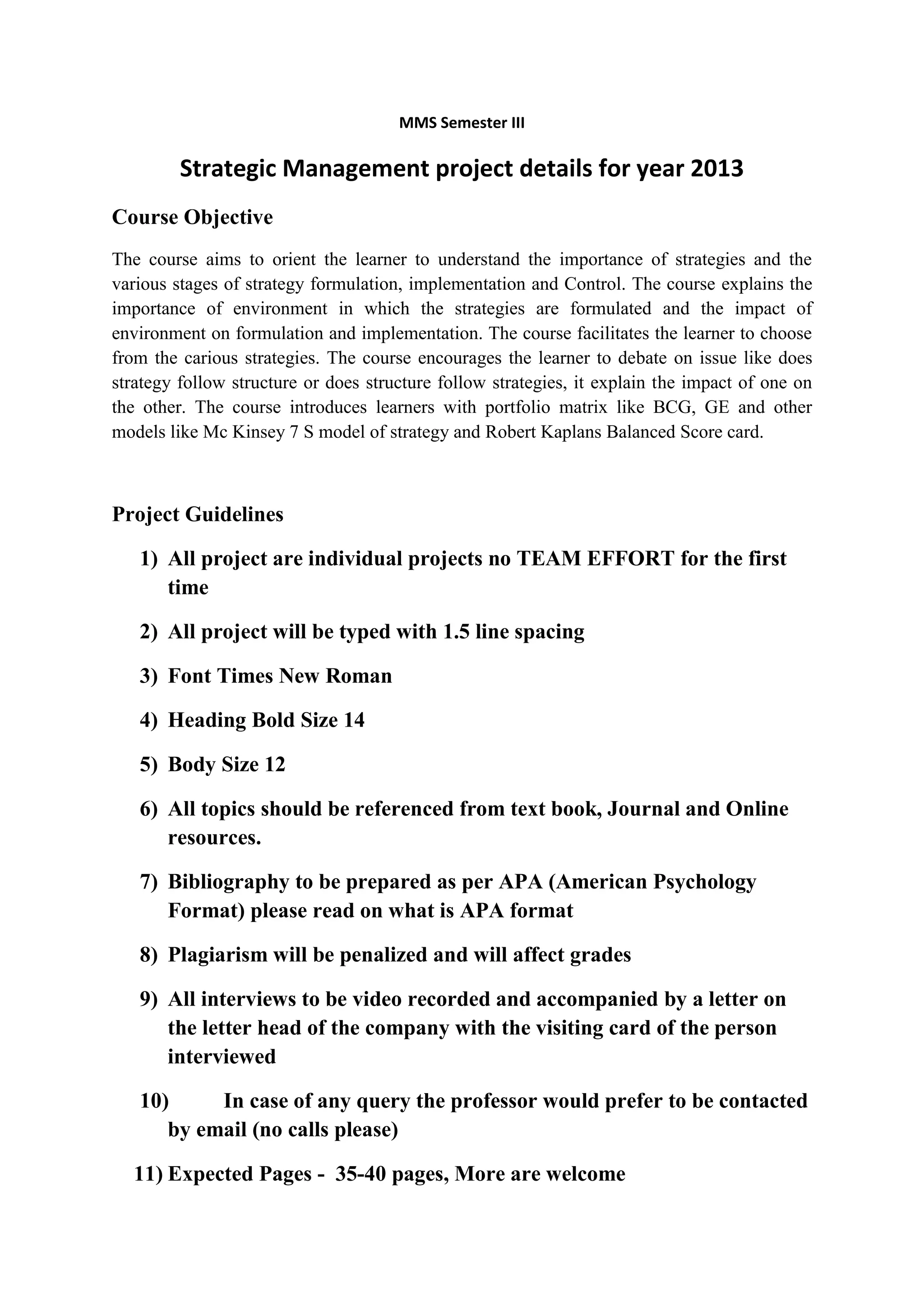 Mms sm project 2013 | PDF