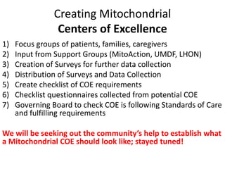 Mitochondrial Medicine Society MitoAction Updates 4.1.16