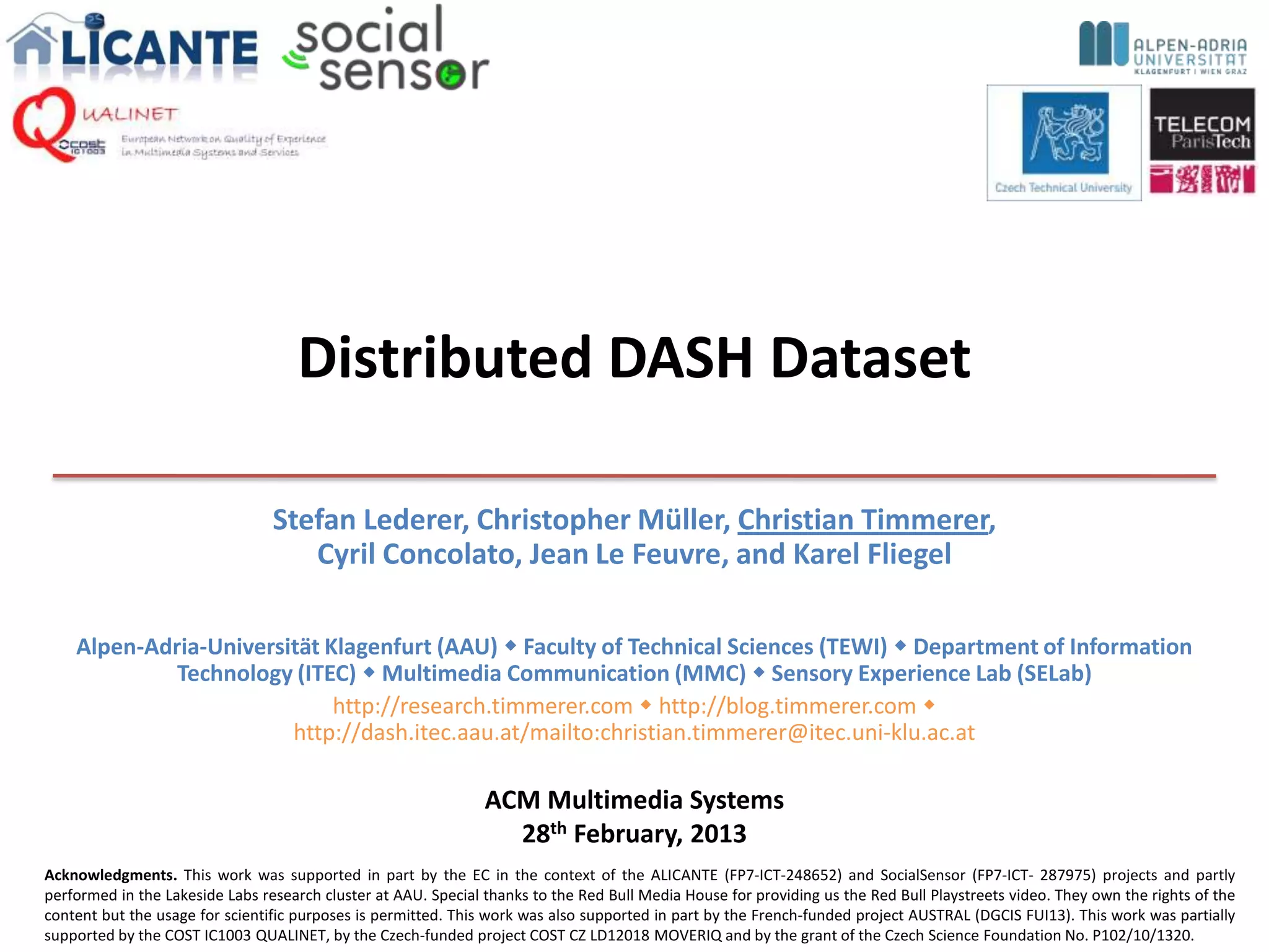 Distributed DASH Dataset | PPT