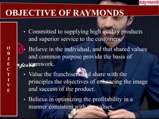 Raymond marketing management project ppt | PPTX