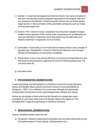 Term paper on market segmentation | DOCX