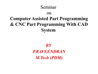 MMT final CNC part programming mechanical engineering | PPTX