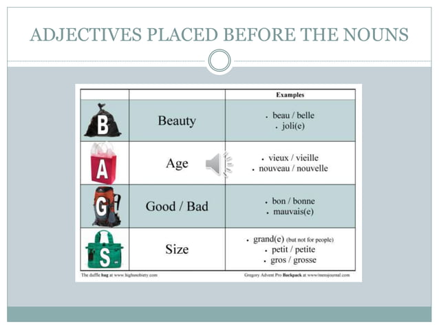 Les adjectifs | PPTX