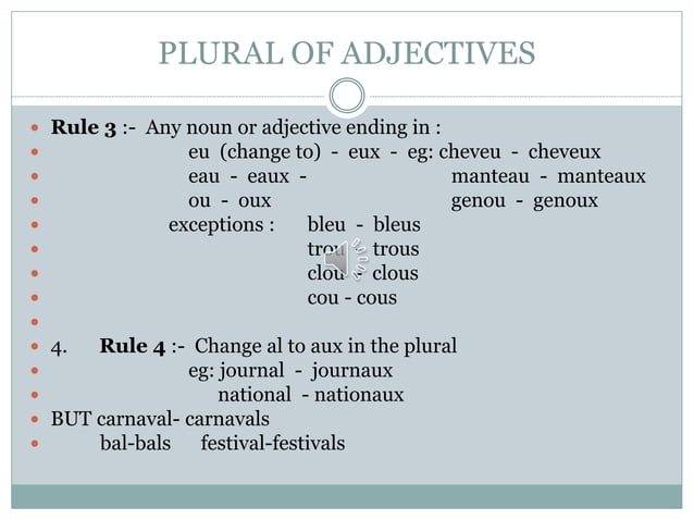 Les adjectifs | PPTX