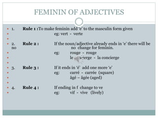 Les adjectifs | PPTX