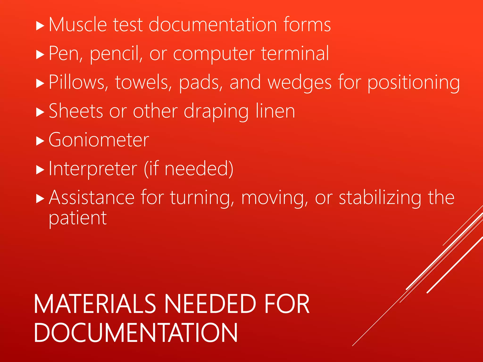Basic concepts of Manual Muscle Testing (MMT) | PPT