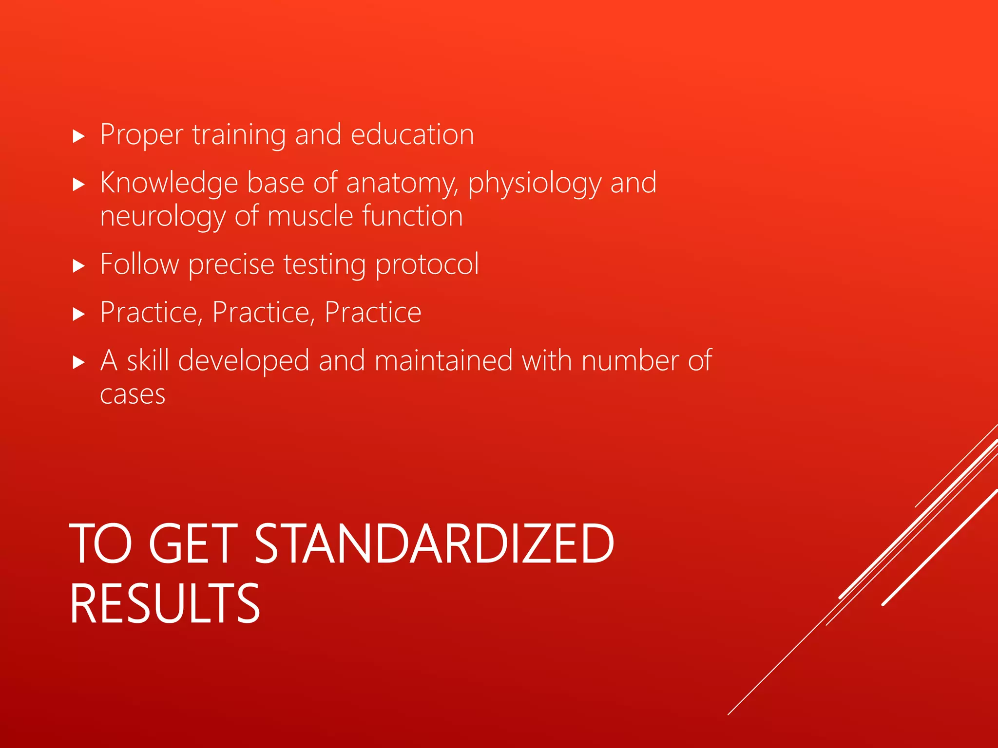 Basic concepts of Manual Muscle Testing (MMT) | PPT
