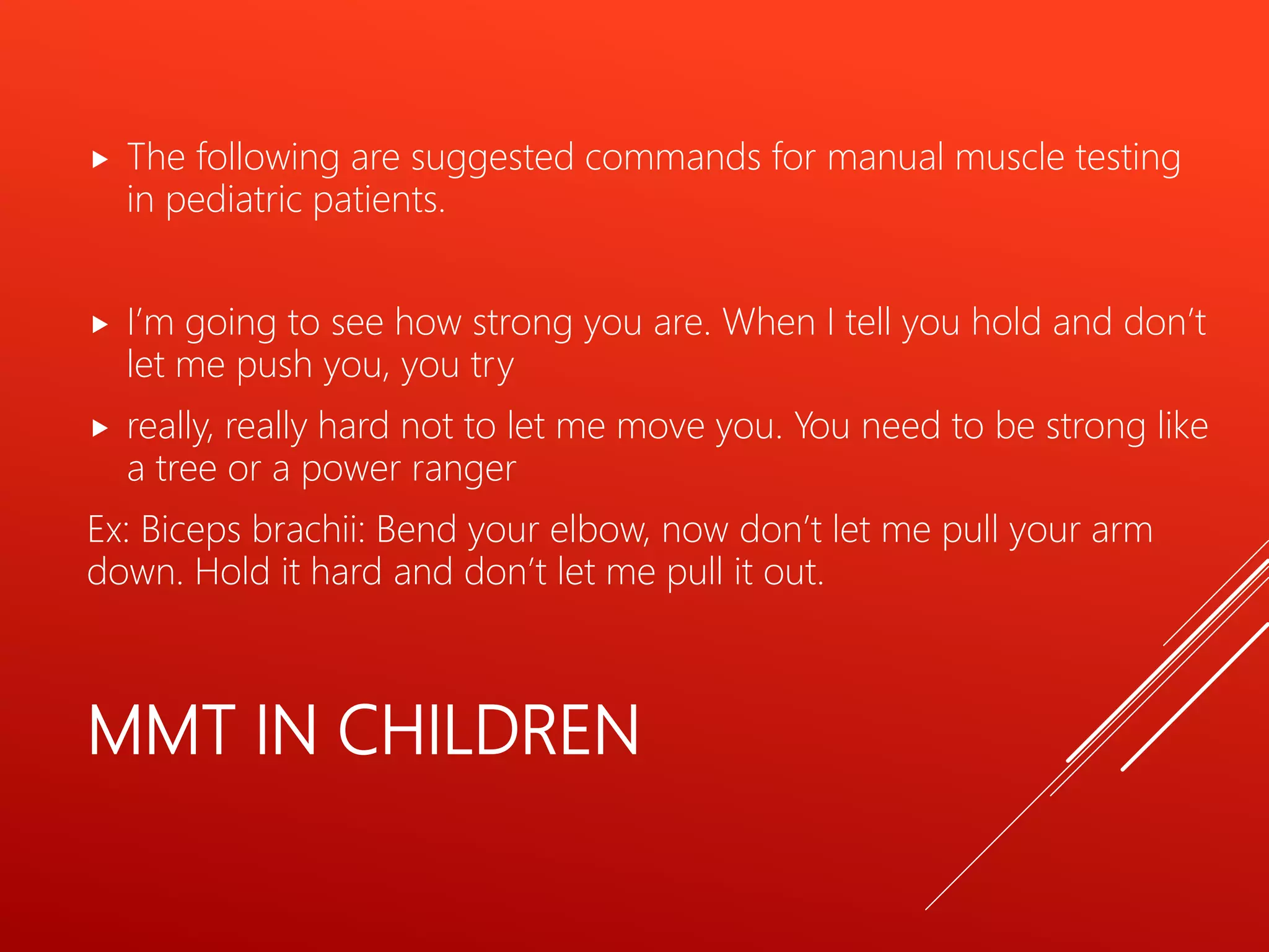 Basic concepts of Manual Muscle Testing (MMT) | PPT