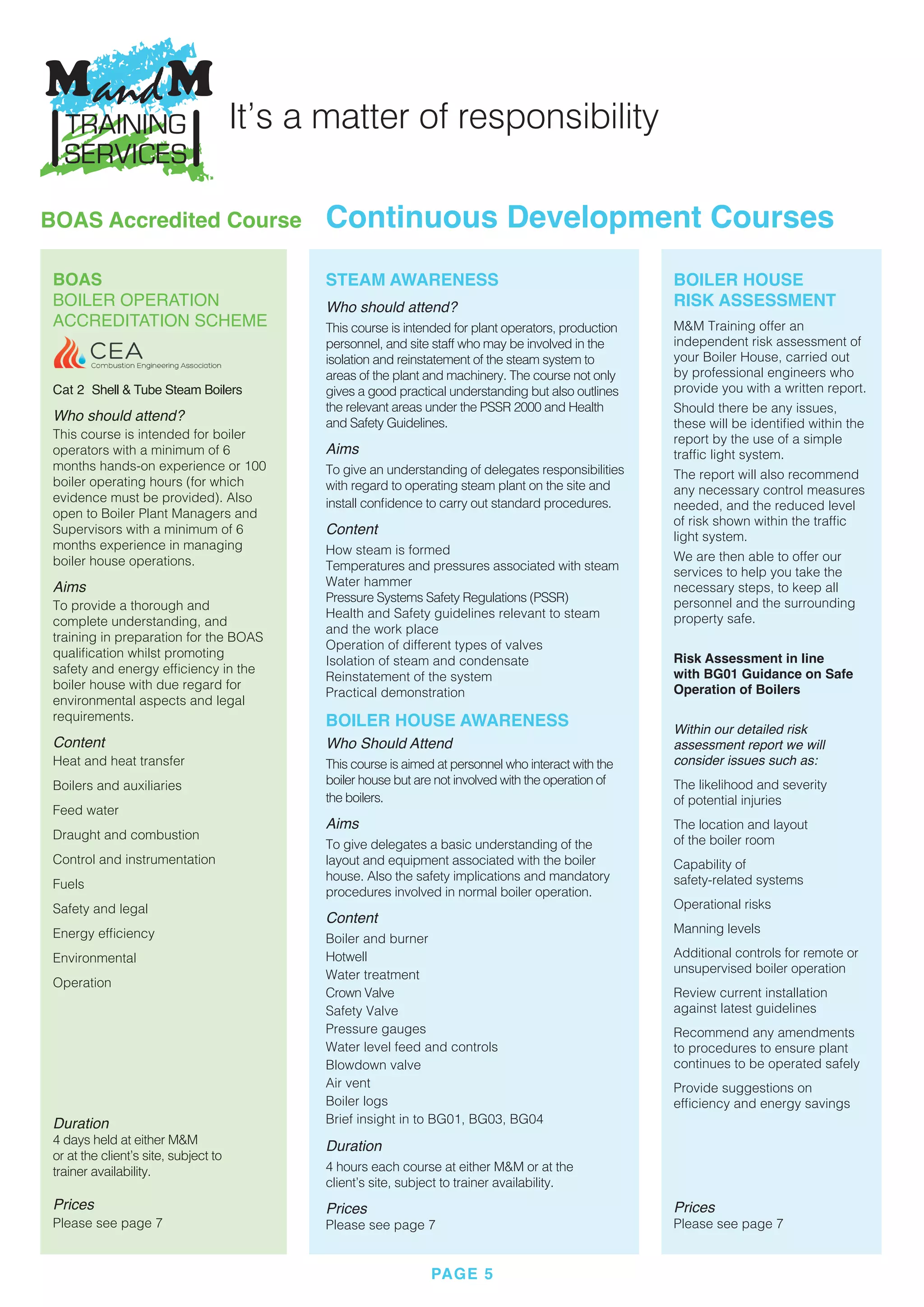 M and M Training brochure 2019 | PDF