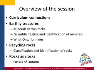 Mining Matters Teachers' Workshop - Modern Mining and Technology Week ...