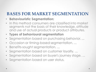 Marketing segmentation, Needs , Basics of segmentation | PDF