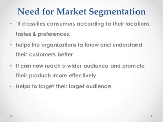 Marketing segmentation, Needs , Basics of segmentation | PDF