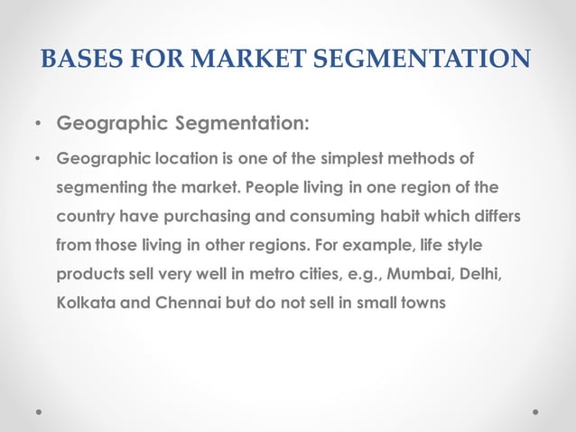 Marketing segmentation, Needs , Basics of segmentation | PDF