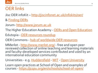 Digital Literacies, Open Educational Resources (OER) & Open Badges | PPT