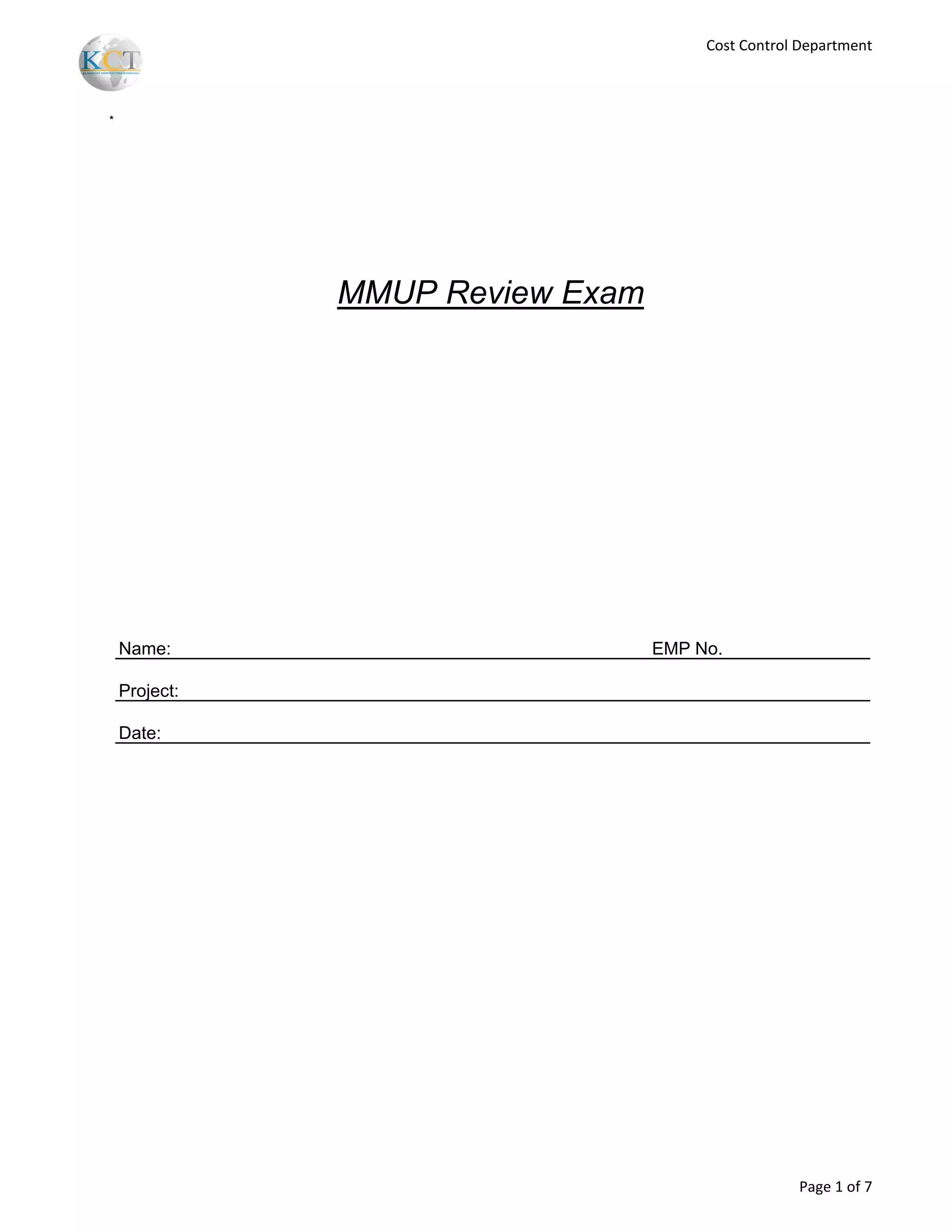 Mmup questionnaire 10 | PDF | Civil Engineering Industry | Industries