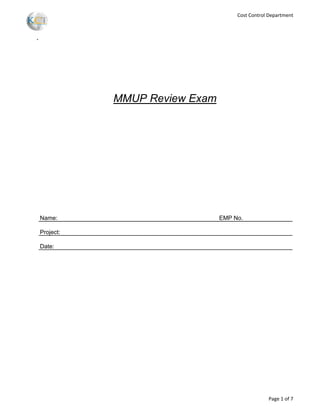 Mmup questionnaire 10 | PDF | Civil Engineering Industry | Industries