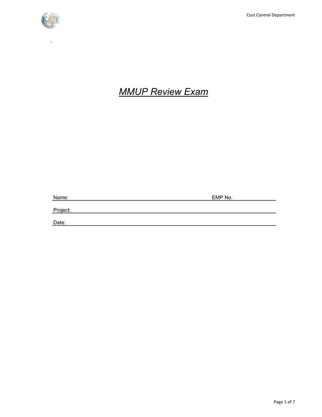 Mmup questionnaire 3 | PDF