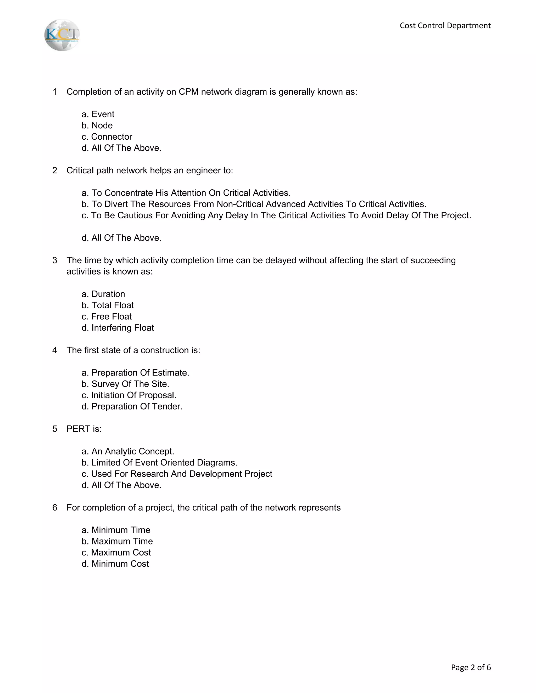 Mmup questionnaire 6 | PDF