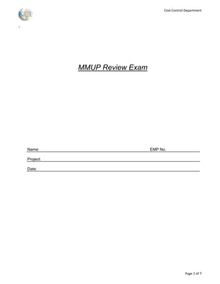 Mmup questionnaire 7 | PDF