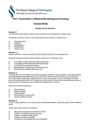 Mmv sample-mc qs (1) | PDF | Infectious Diseases | Diseases and Conditions