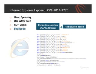 Digging deeper into the IE vulnerability CVE-2014-1776 with Cyphort | PDF