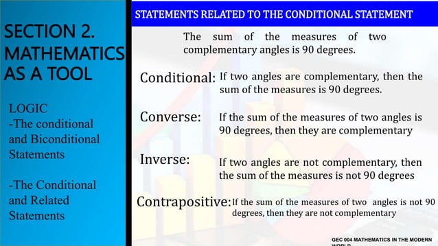MMW- WEEK 17- CONDITIONAL STATEMENTS.pptx | Chemistry | Science
