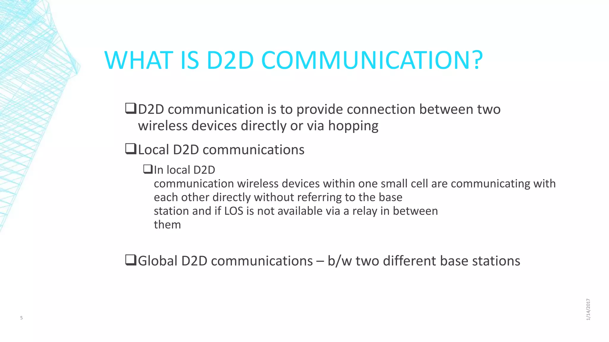 Enabling D2D communication in mmWave 5G networks | PPTX