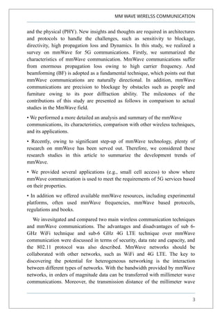mm waves wireless communication of 5g technology | DOCX
