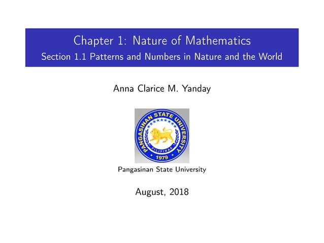 Mathematics in the Modern World Lecture 1 | PDF