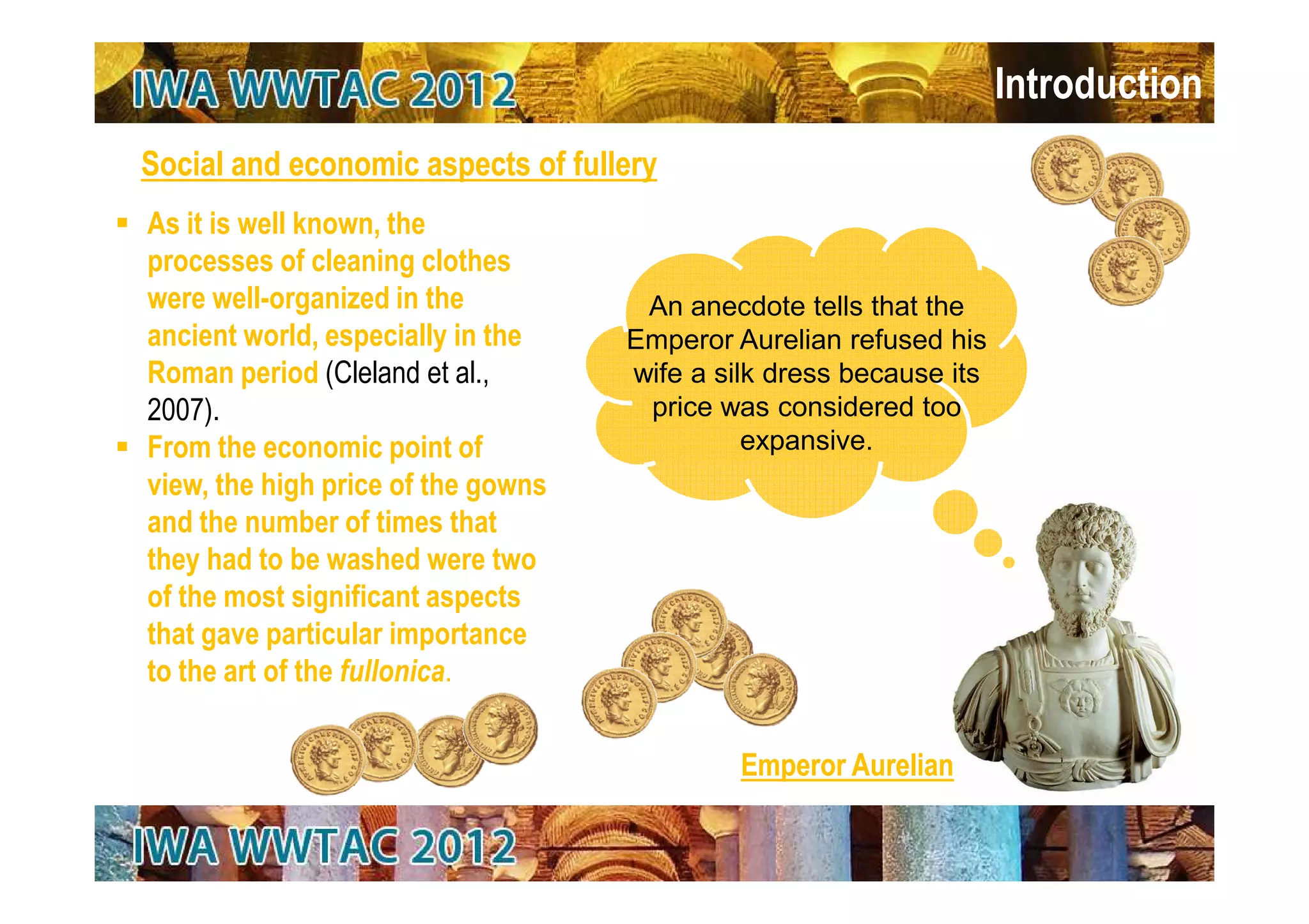 Water and wastewater management in the treatment process of a Roman ...