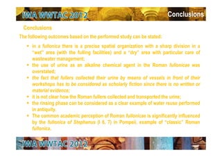 Water and wastewater management in the treatment process of a Roman ...