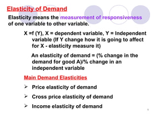 elasticity lecture | PPT | Business | Business and Finance