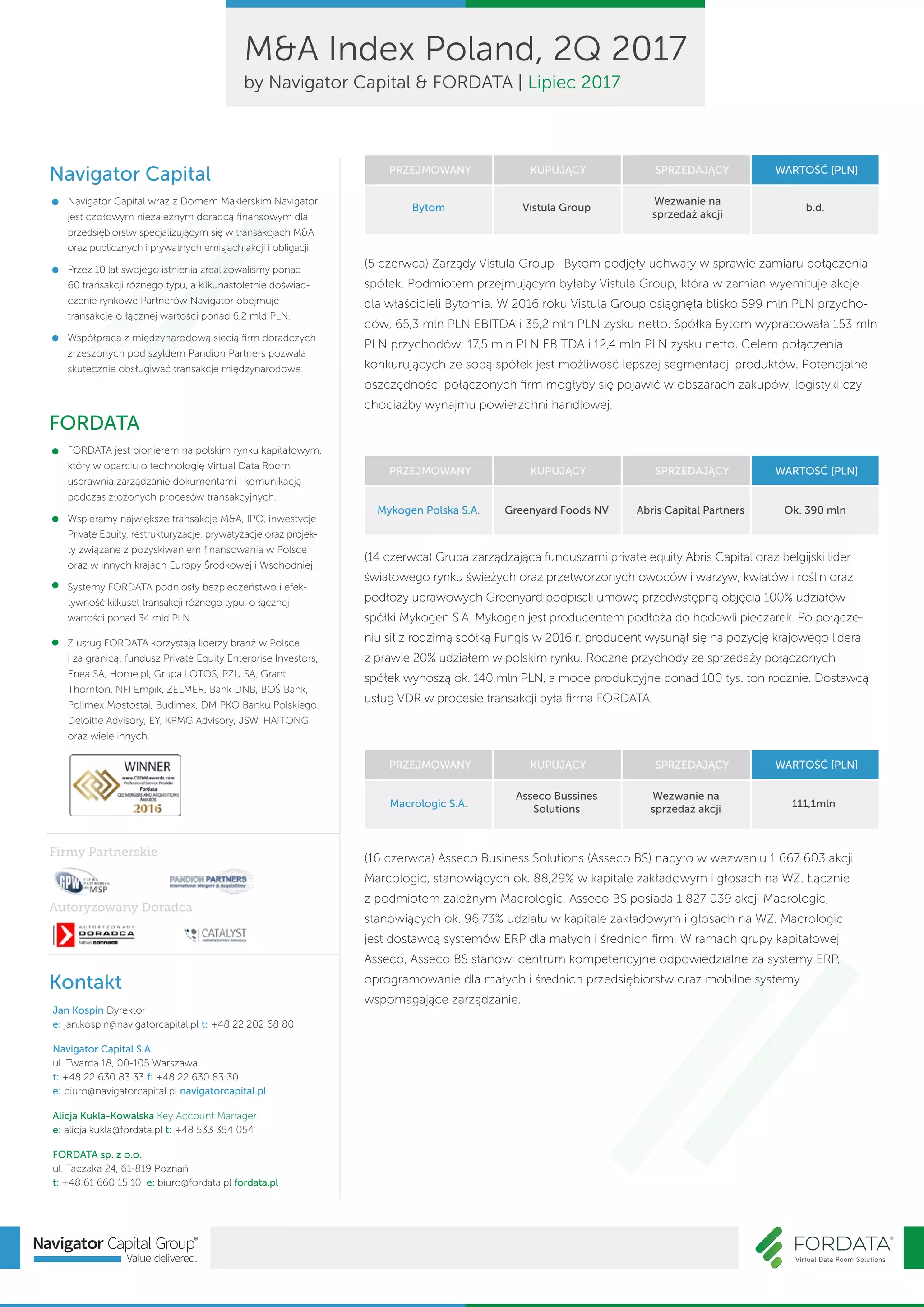 MnA_Index_Poland_2Q2017_Fordata_PL | PDF