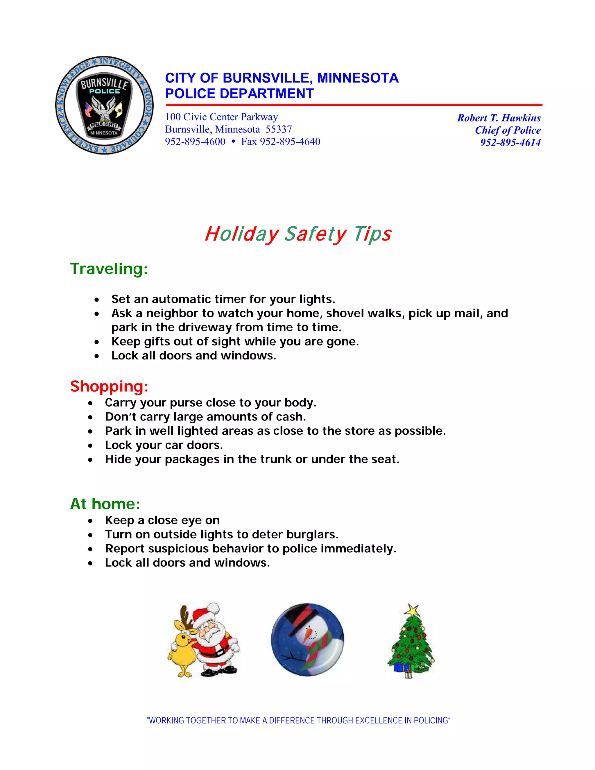 Holiday Safety Tips | PDF